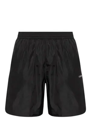Off-White Logo-print Swim Shorts - Black