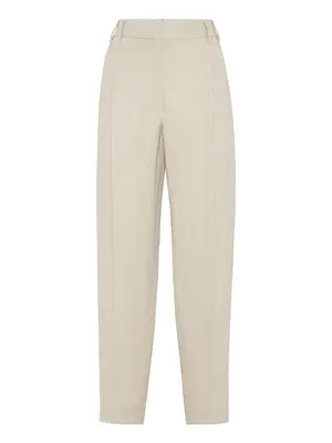 Brunello Cucinelli Twill Slouchy Trousers - Neutrals