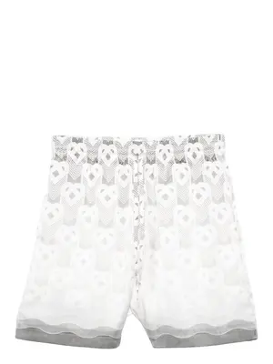 Casablanca Heart-monogram Silk Shorts - Grey