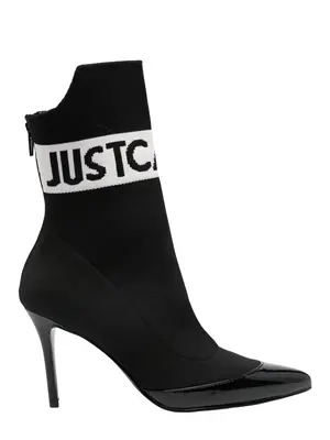 Just Cavalli Intarsia-logo Ankle Boots - Black