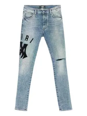 Amiri Logo-appliqué Skinny Jeans - Blue