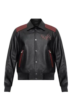 Amiri Logo-patch Leather Jacket - Black