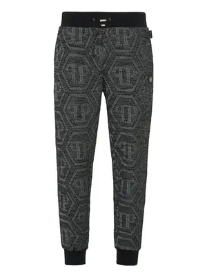 Philipp Plein Monogram-jacquard Track Pants - Black