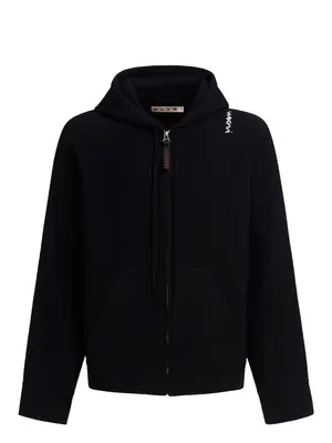 Marni Logo-embroidered Hooded Jacket - Black
