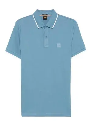 BOSS Logo-patch Polo Shirt - Blue