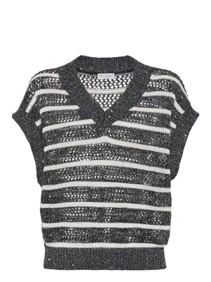 Brunello Cucinelli Sequin-embellished Top - Grey