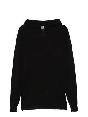 Rick Owens Fine-knit Hoodie - Black