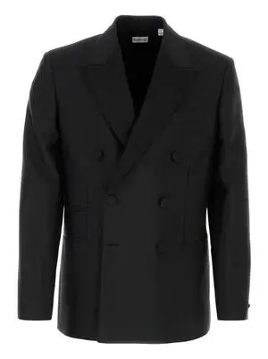 Burberry Wool-silk Blend Blazer - Black