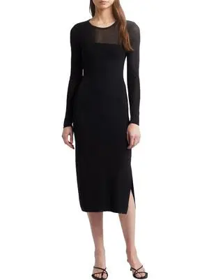 Rails Luz Sheer Yoke Midi Dress - Black