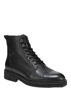 Vionic Livermore Water Repellent Lace-up Bootie - Black Leather