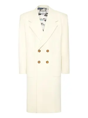 Philipp Plein Double-breasted Pea Coat - White