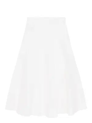 Zimmermann Crush Embroidered Midi Skirt - White