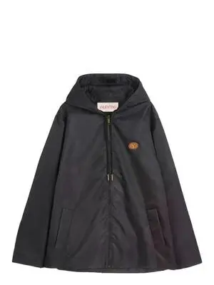 Valentino Garavani Vlogo-patch Hooded Windbreaker - Black