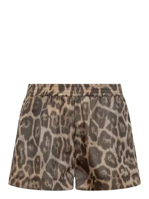 Stella McCartney Leopard-print Shorts - Brown