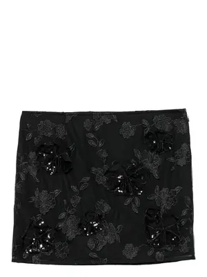 Remain Birger Christensen Mesh Mini Skirt - Black