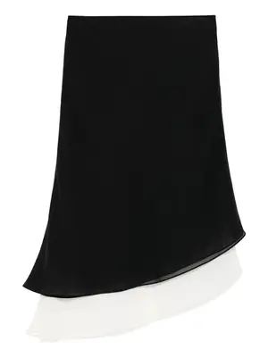Remain Birger Christensen Two-layer Chiffon Midi Skirt - Black
