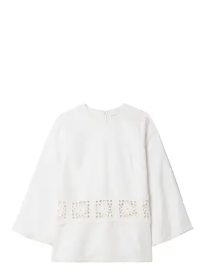 Zimmermann Maxine Crochet-trimmed Cotton-piqué Top - White