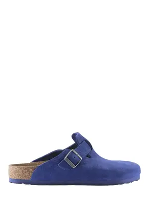 BIRKENSTOCK Boston Nubuck Leather Clogs Indigo Blue