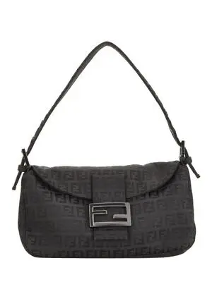 Fendi Zucchino Shoulder Bag - Black