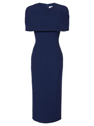 Roland Mouret Caped Crêpe Cocktail Dress - Blue