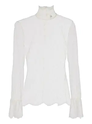 Chloé Sheer Floral Lace Blouse - White