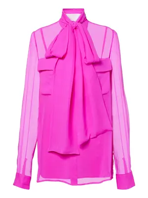 Costarellos Silk Georgette Blouse - Pink