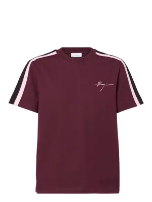 FERRAGAMO Logo Cotton T-shirt - Burgundy