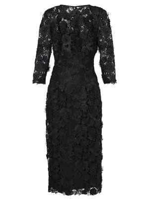 Carolina Herrera Lace Midi Dress - Black