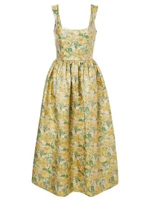 MARKARIAN Floral Lamé Jacquard Gown - Multicoloured