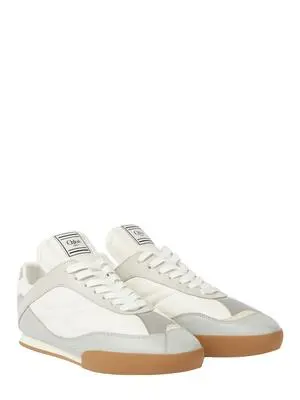 Chloé Chloé Kick Suede-Trimmed Sneakers Blue