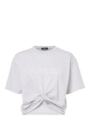 Versace 1978 Re-edition Logo Crop Top - Grey