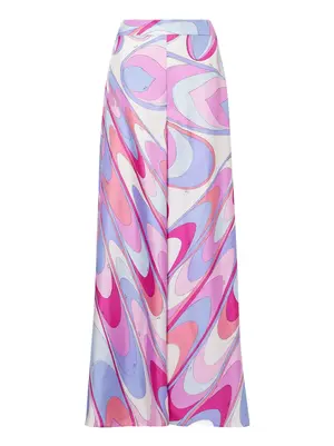 Emilio Pucci Iride Printed Wide-leg Pants - Pink