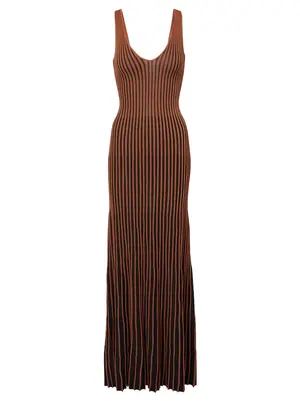 Staud Claretta Pleated Maxi Dress - Black
