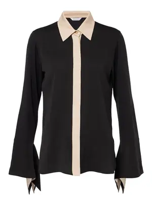 Max Mara Pio High-rise Silk Charmeuse Blouse - Black