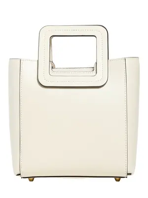 Staud Mini Shirley Leather Bag - Cream Contrast