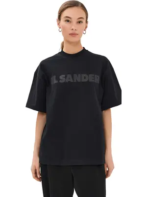 JIL SANDER Crew Neck Short Sleeve Tee - Black