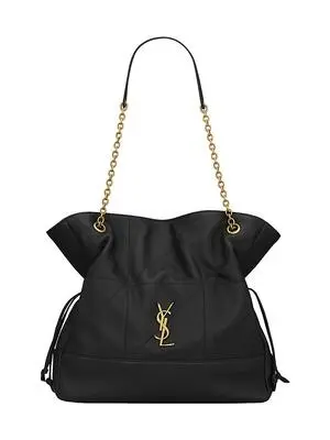 Saint Laurent Medium Jamie Shopping Shoulder Bag - Black Lambskin/gold