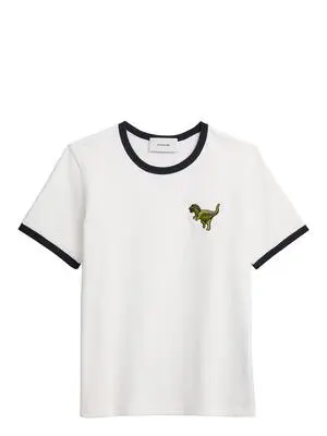COACH® Rexy Ringer T-Shirt White/navy