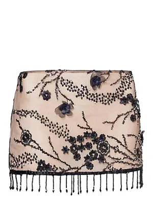 JADED LONDON Ellora Beaded And Sequined Mini Skirt - Black