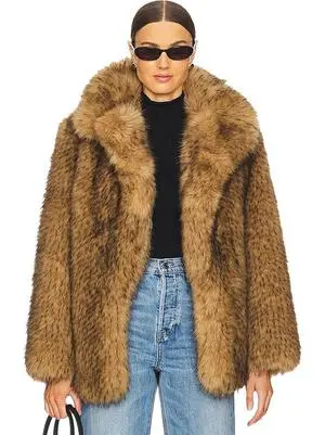 L'academie Gamine Faux Fur Jacket - Beige