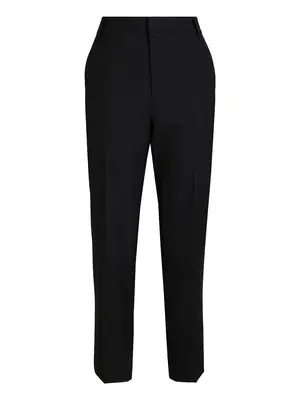 Tibi Grain De Poudre Wool Tapered Pants - Black