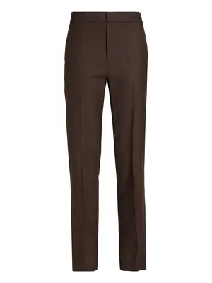 Tibi Prince Of Wales Checked Wool Slim-leg Pants - Dark Brown