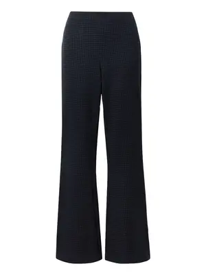 Tibi Ali Checked Knit Pants - Midnight Blue