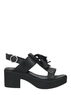 CULT Leather Slingback Sandals - Black