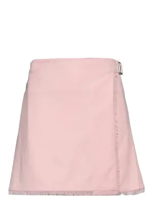 Burberry Mini Wrap Skirt With Fringes And Leather Trims - Pink