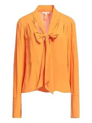 Patrizia Pepe Viscose Bow Blouse - Orange