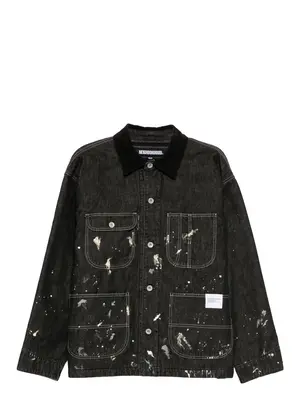 NEIGHBORHOOD Corduroy-collar Washed-coverall Jacket - Black