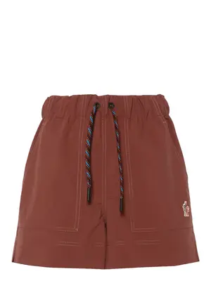 Moncler Logo-patch Froissé Shorts - Brown