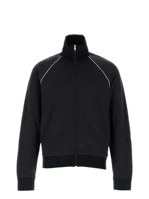 Gucci Gg Supreme Zip-up Sweatshirt - Blue