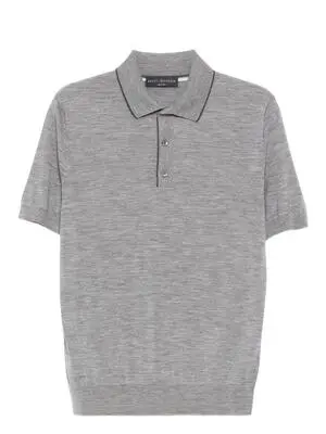 BRETT JOHNSON Wool Short-sleeve Polo Shirt